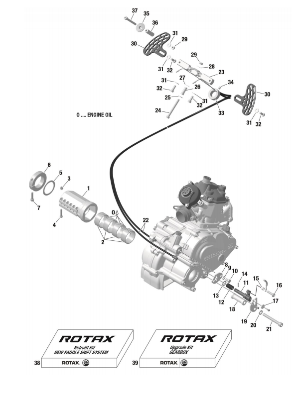 38 - RTX.281850 (RETROFIT KIT PADDLE SHIFT S. 125 MAX DD2) - Race Rotax