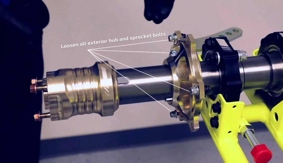 REAR AXLE ASSEMBLY REMOVAL - Race Rotax